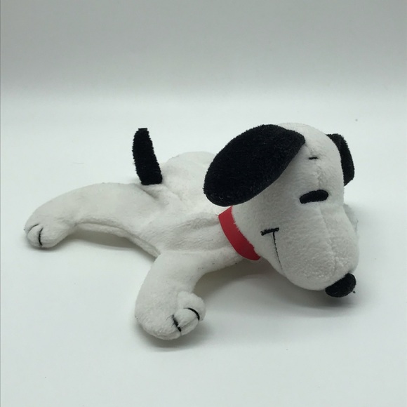Toys | Vintage Snoopy Lay Down Plushie Bean Bag Toy White And Black ...